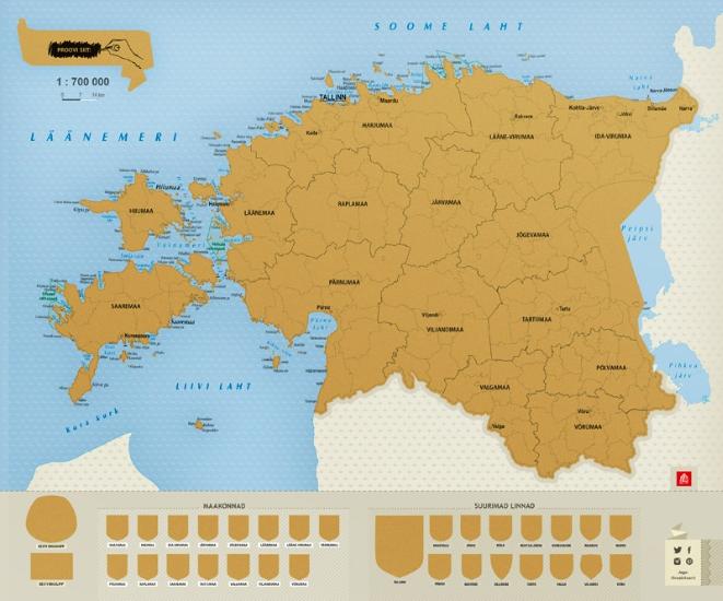 Maps - Wall maps - Kraabitav Kaart Eesti