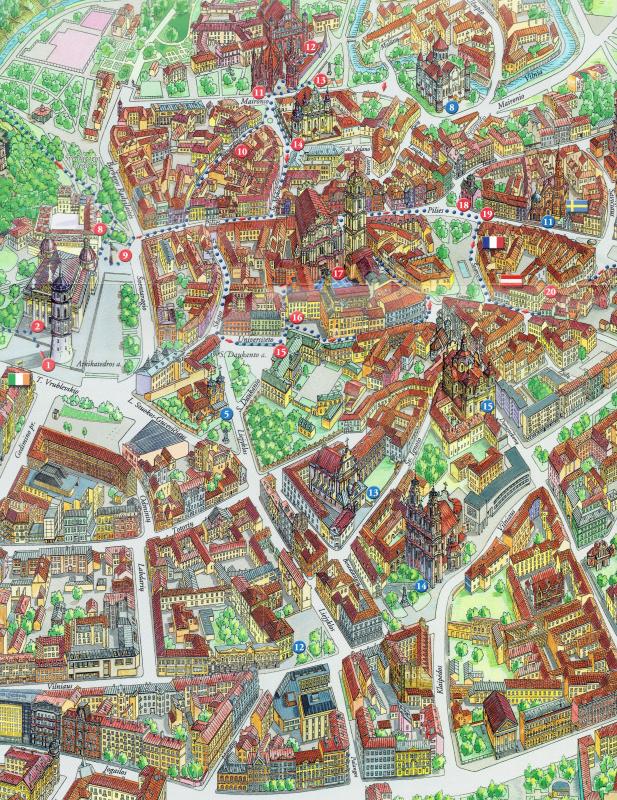 Maps - Tourism maps - Ein Tag in Vilnius