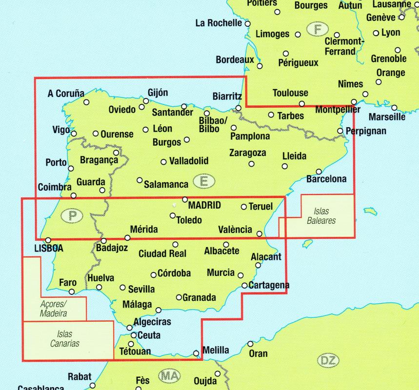 Maps - Road maps, atlases - Spānija, Portugāle. Autoceļu karte