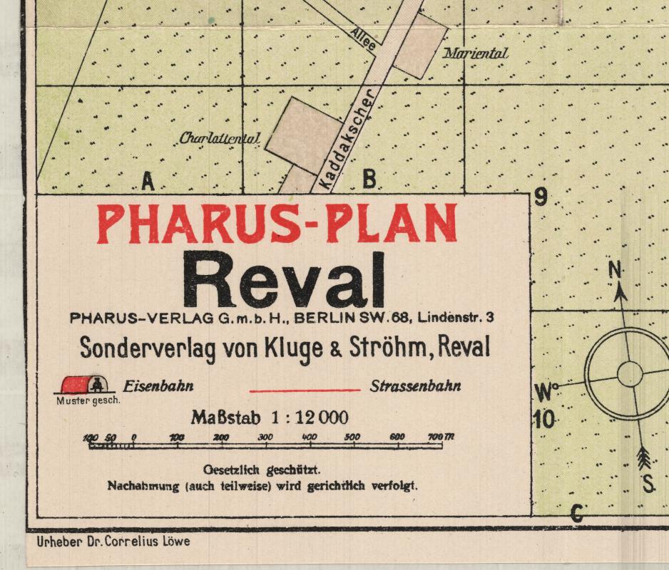 Antique - Antique: city plans (other) - Pharus plan Reval 1918 (colour ...